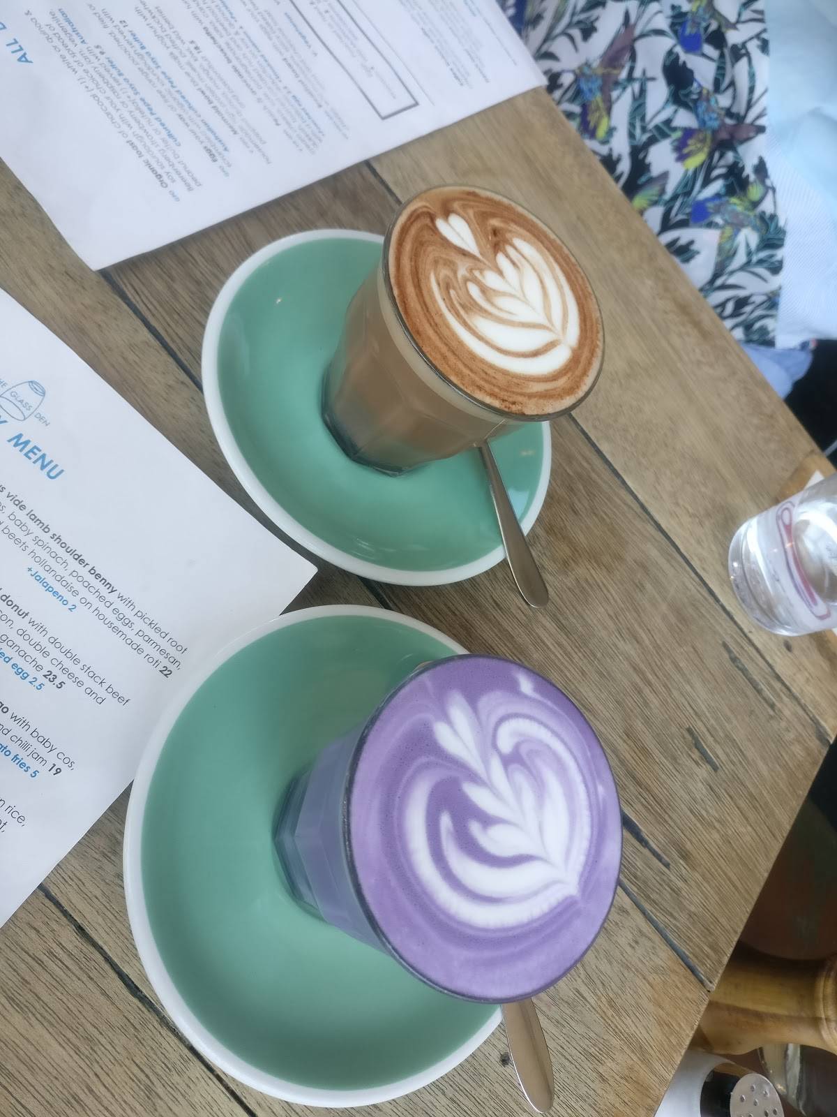 Menu at The Glass Den cafe, Coburg
