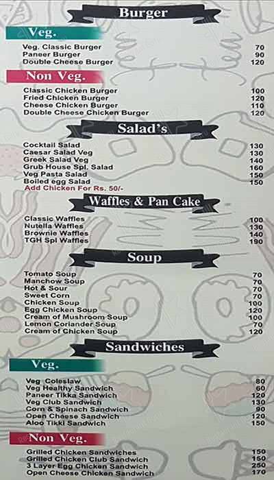 Menu at The Grub House, New Delhi, D-95