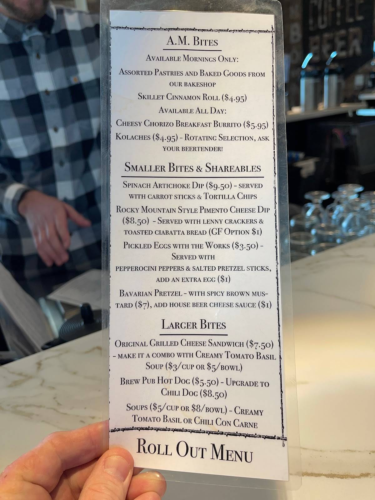 Menu at The HUB at Kinston, Loveland