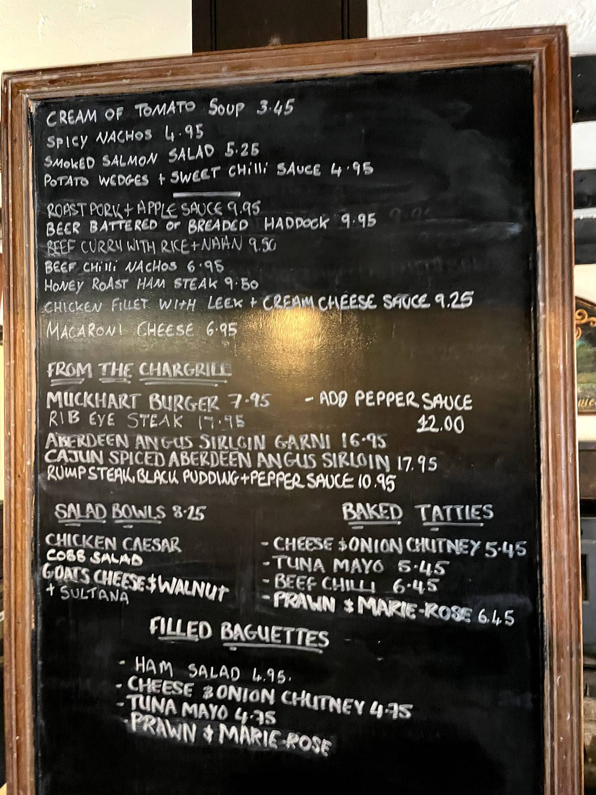 Menu at The Inn at Muckhart pub & bar, Pool of Muckhart