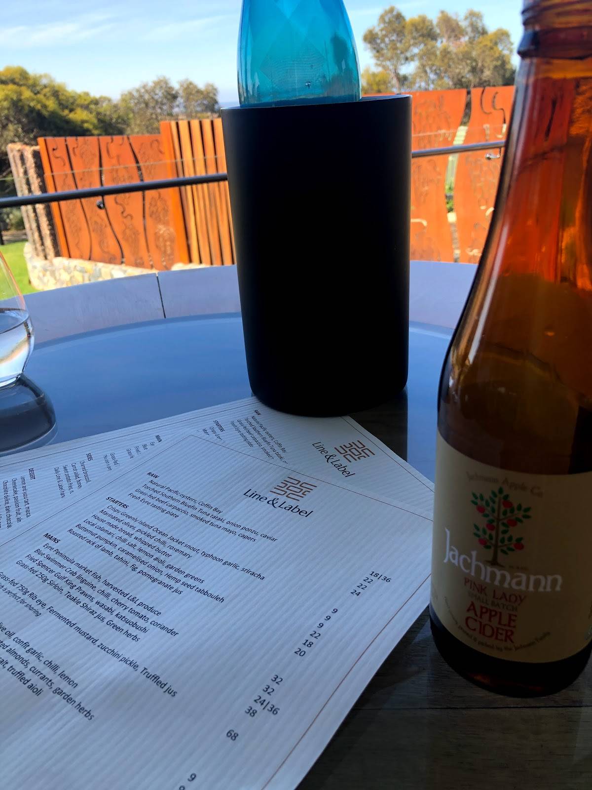 Menu at The Line & Label Restaurant at Peter Teakle Wines, Port Lincoln