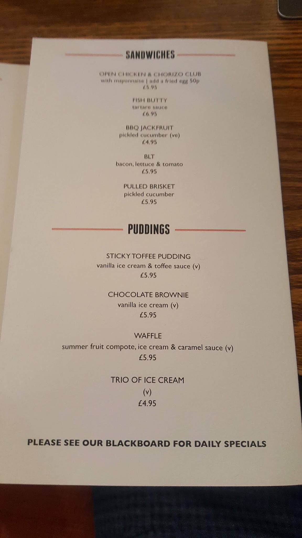 Menu at The Narrow Boat pub & bar, Skipton