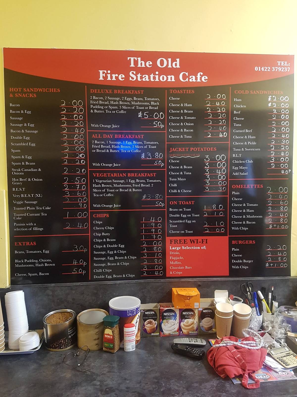 Menu at The Old Fire Station Cafe, Elland