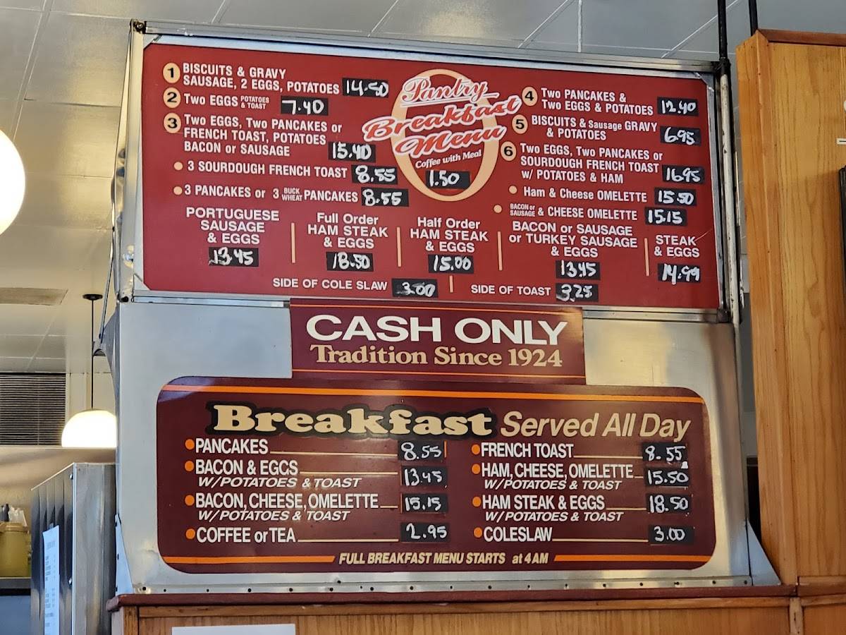 Carta de The Original Pantry Cafe, Los Angeles