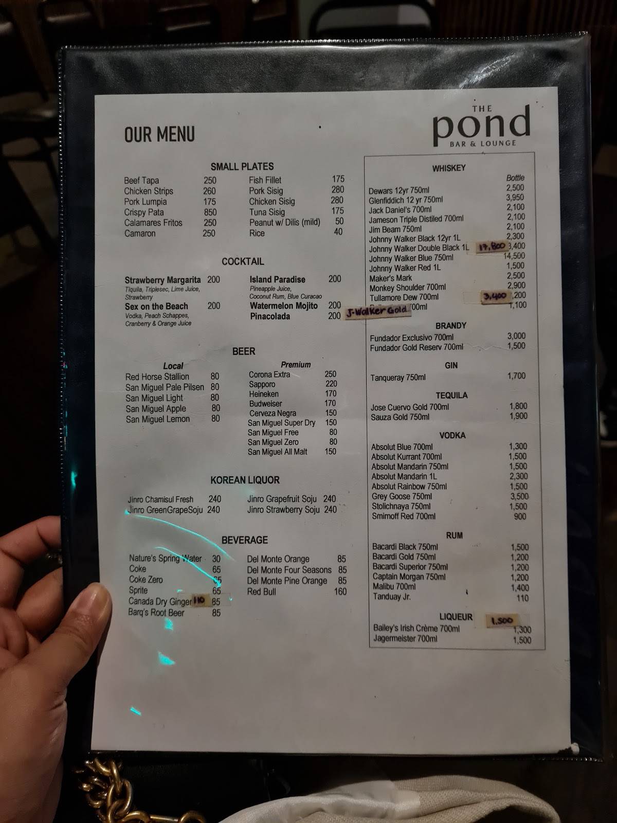 Menu at The Pond Bar & Resto, Iligan City