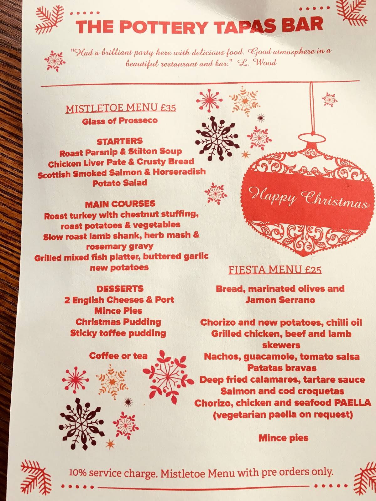 Menu at The Pottery Tapas Bar, Kingston upon Thames