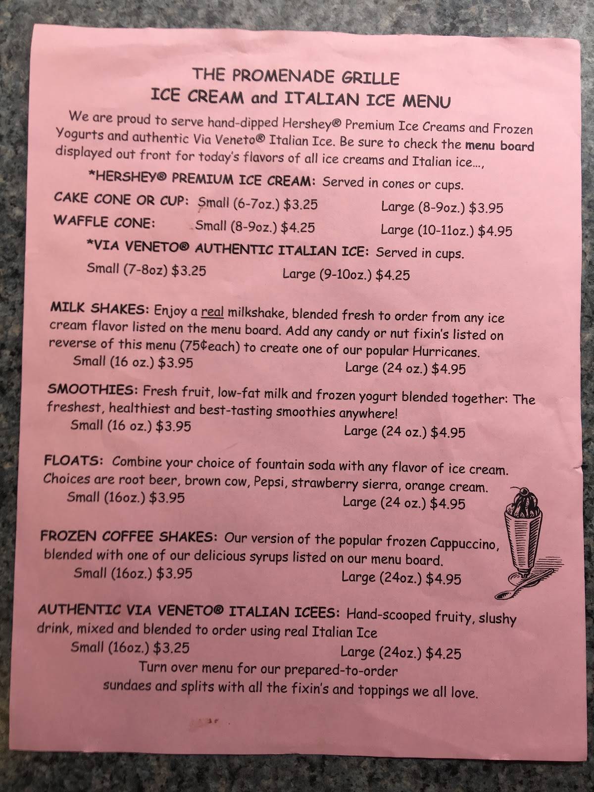 Menu at The Promenade Grille restaurant, Havre de Grace