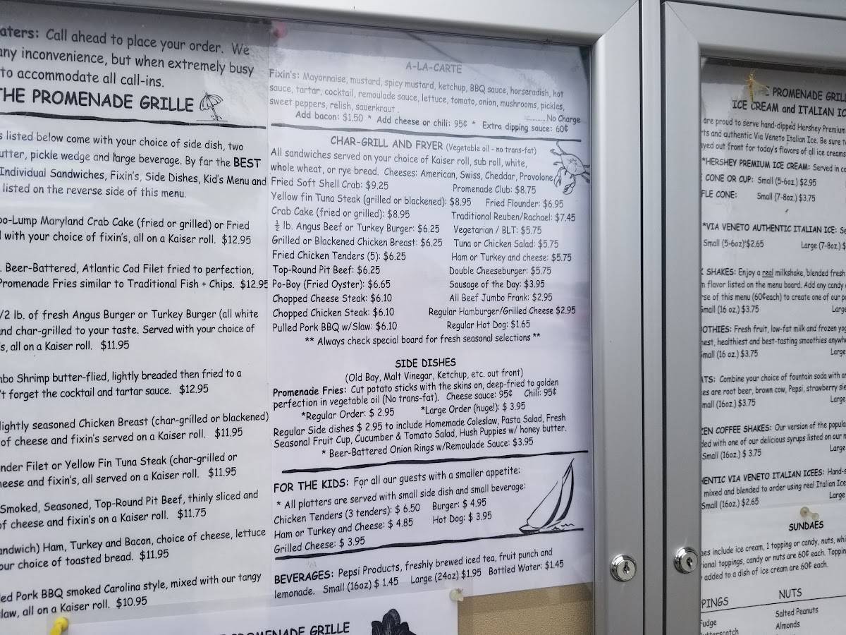 Menu at The Promenade Grille restaurant, Havre de Grace