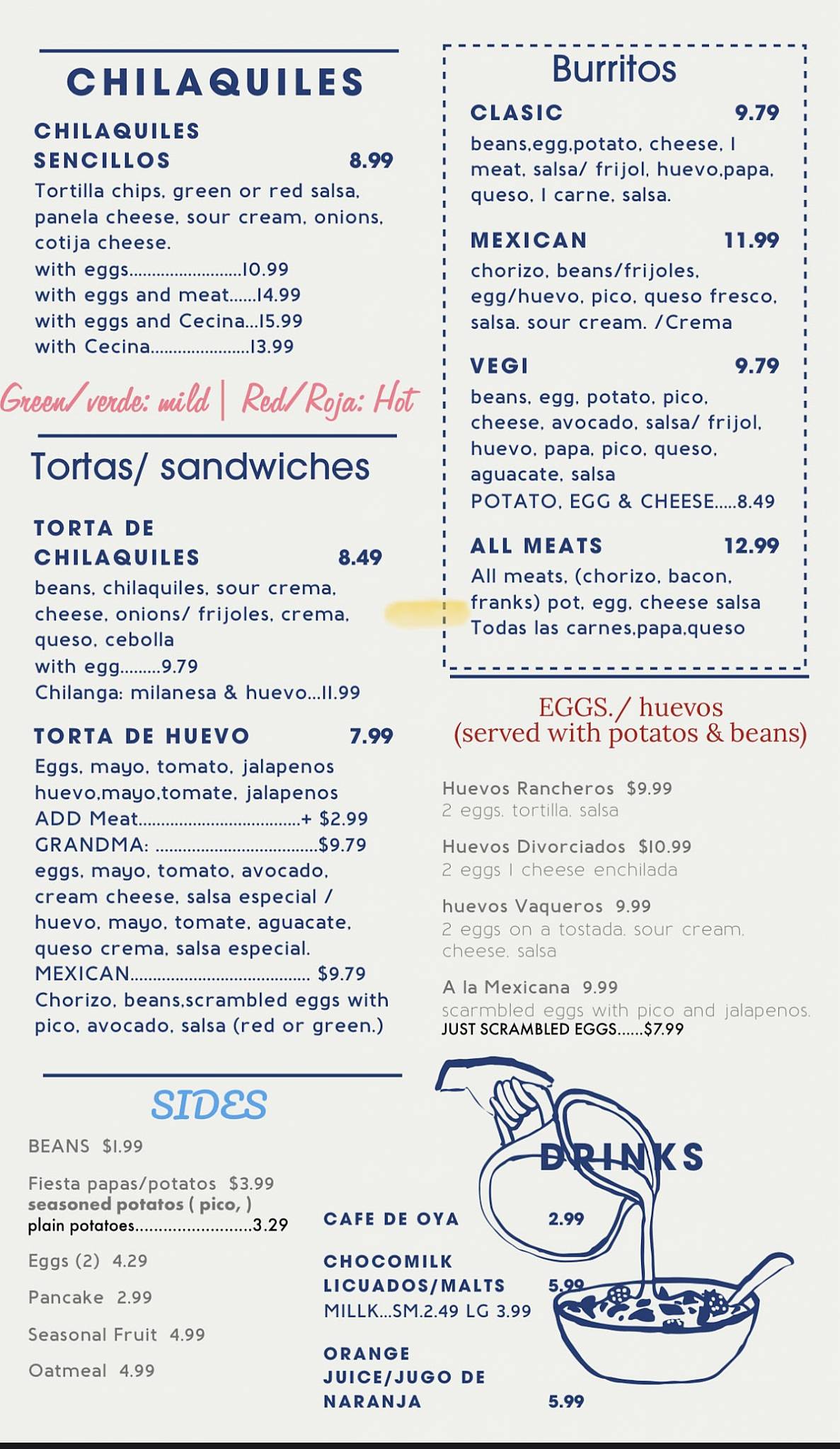 Menu at The Spanglish Snacks, crepes & Churros restaurant, Layton