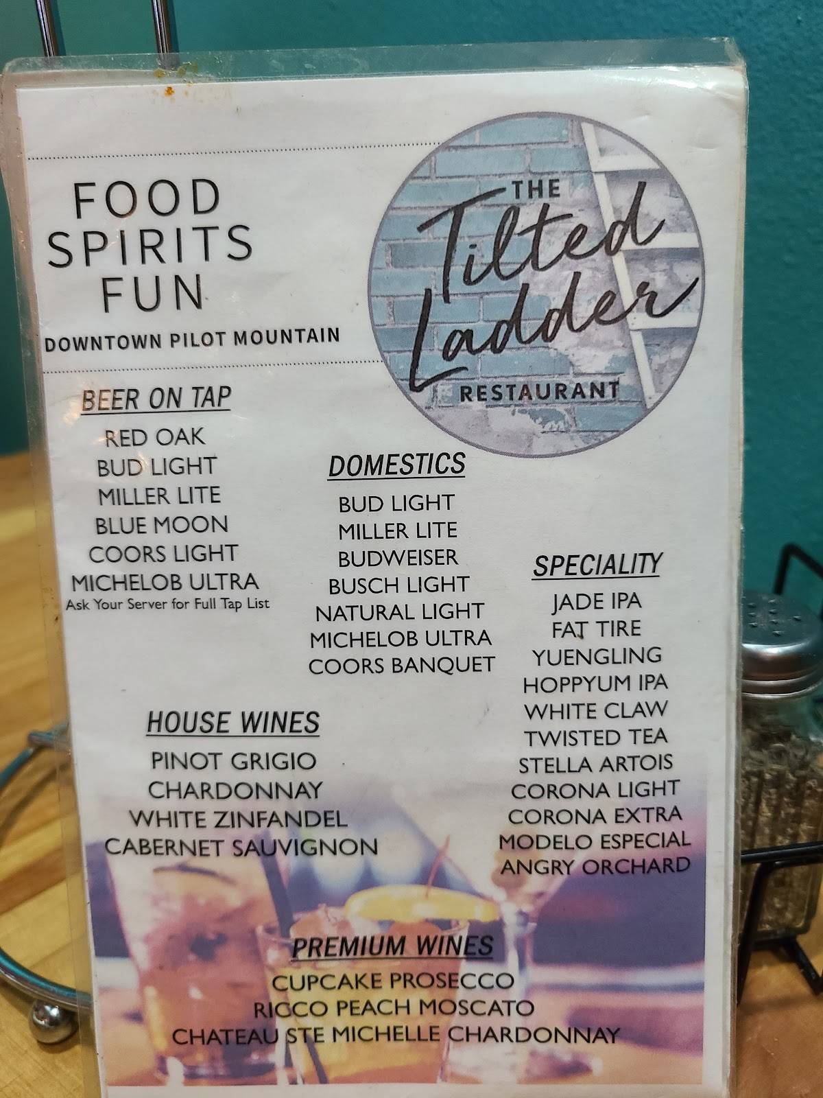 Menu at The Tilted Ladder desserts, Pilot Mountain