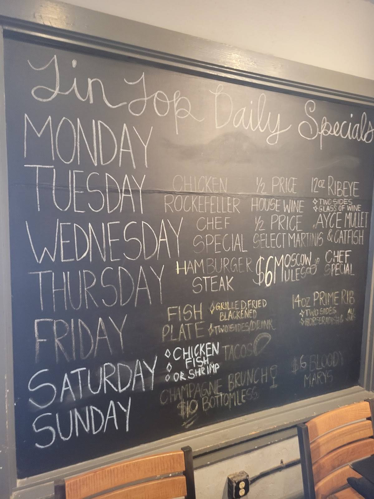 Menu at The Tin Top Restaurant & Oyster Bar, Bon Secour