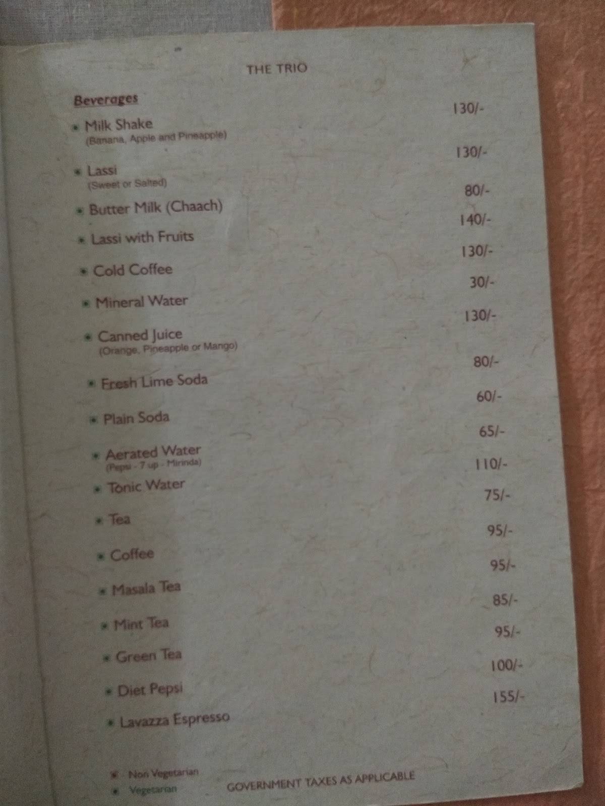Menu at The Trio Restaurant Multicuisine Restaurant, Jaisalmer