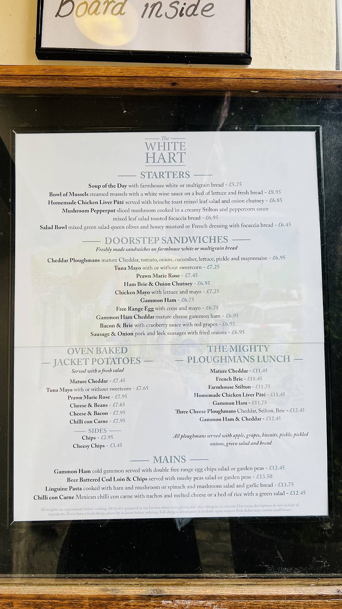 Menu at The White Hart pub & bar, Castle Combe, The St