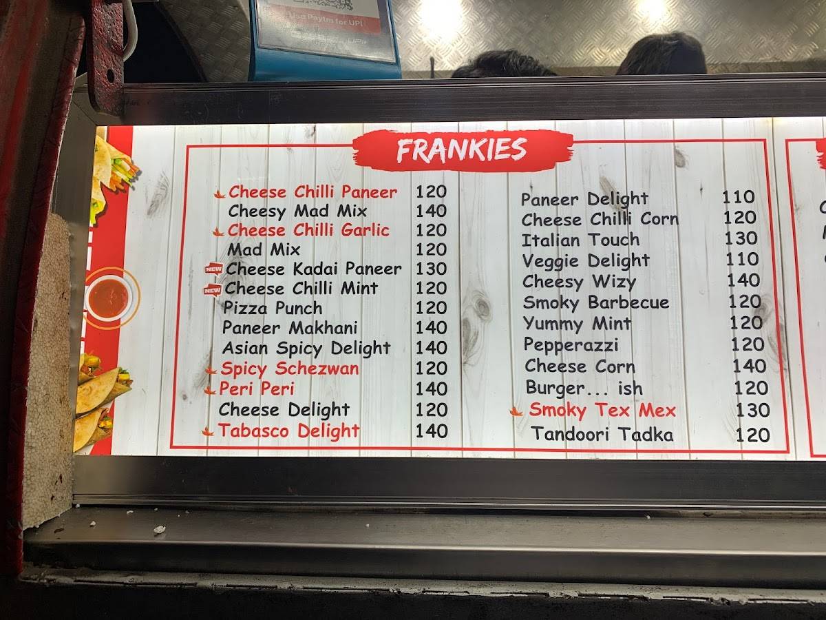 Menu at The frankie station, Ahmedabad