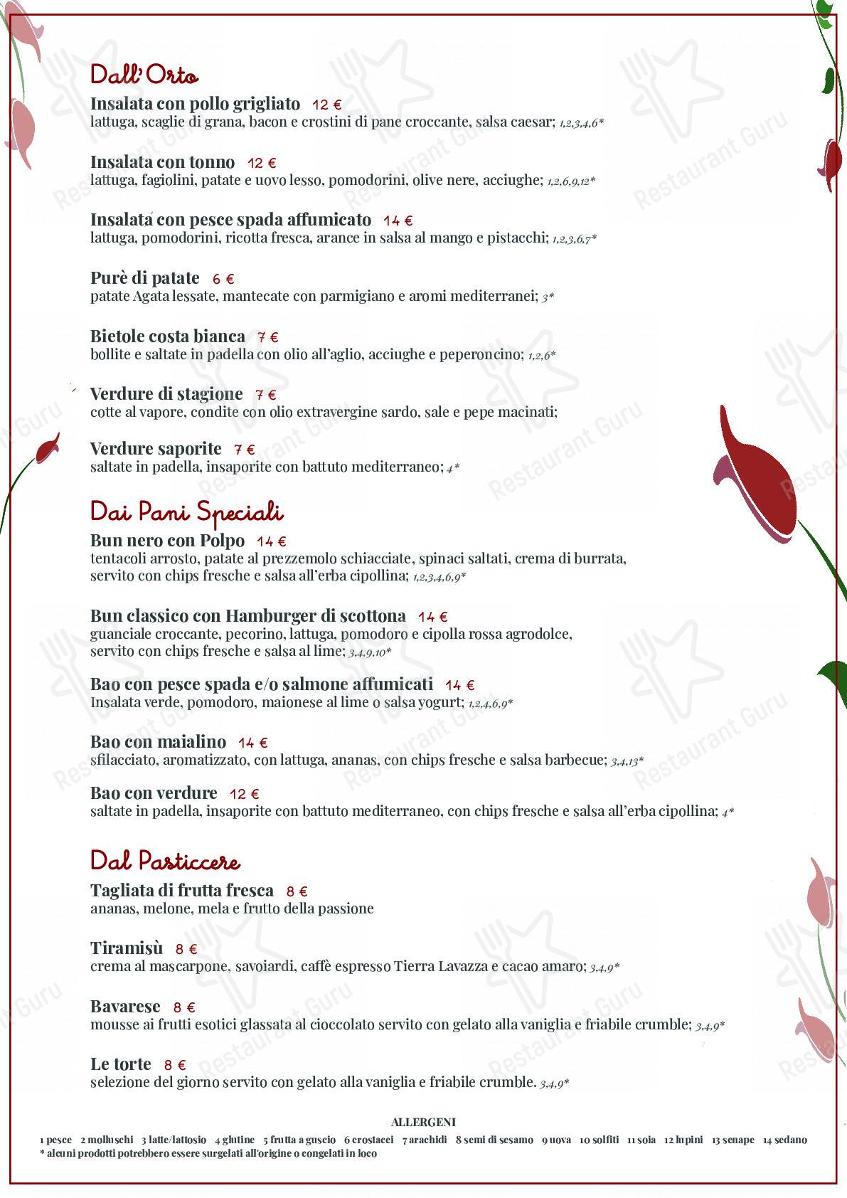 Menu da Themis ristorante, Cagliari
