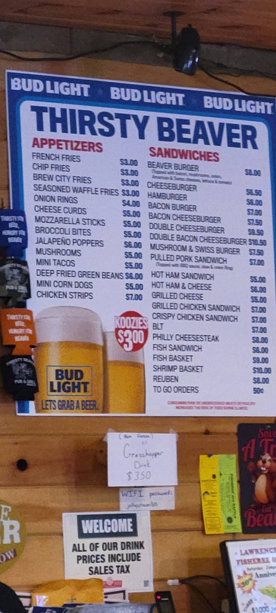 Menu at Thirsty Beaver Pub & Grill, Westfield