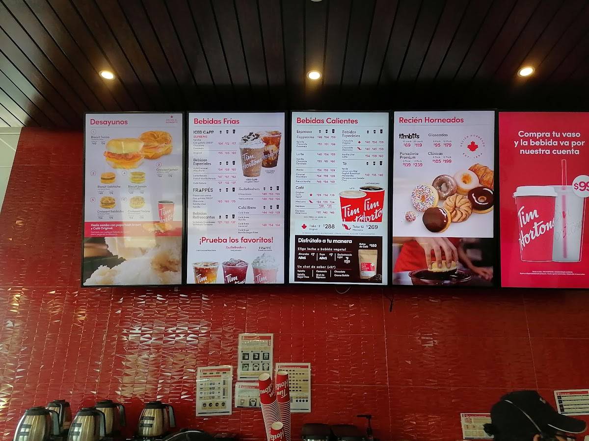 Carta del café Tim Hortons Office Park, Apodaca, Avenida Miguel Alemán ...