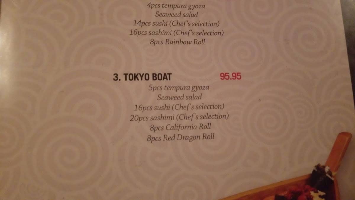 Menu at Tokyo Restaurant & Sushi Bar, Wasilla