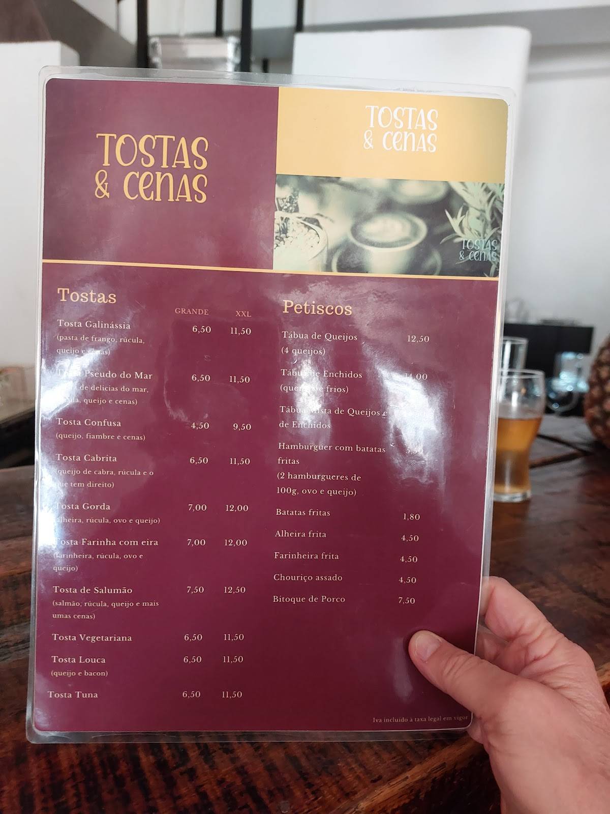 Menu em Tostas & Cenas restaurante, Setúbal