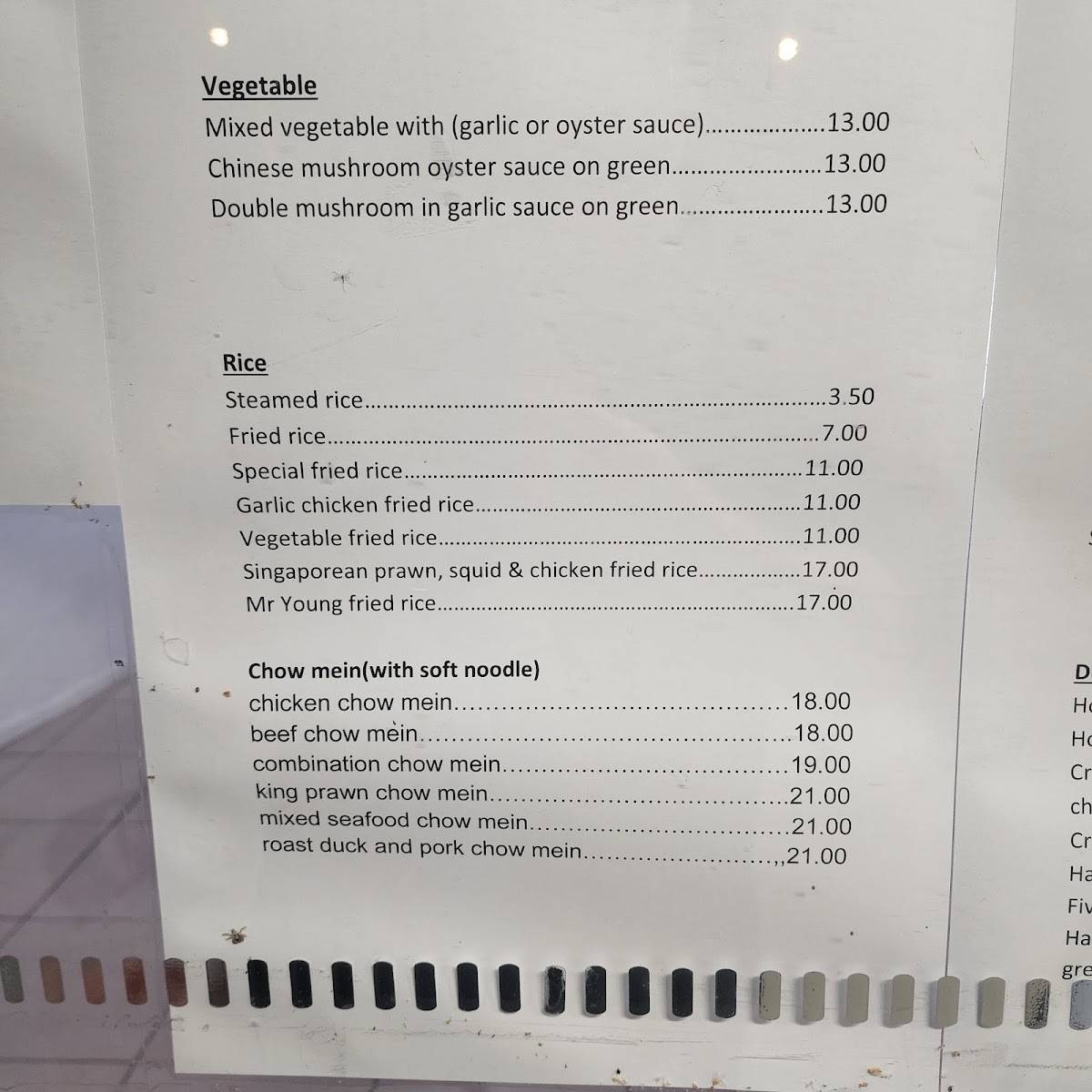 Menu at Mr Young Chinese Takeaway restaurant, Mysterton