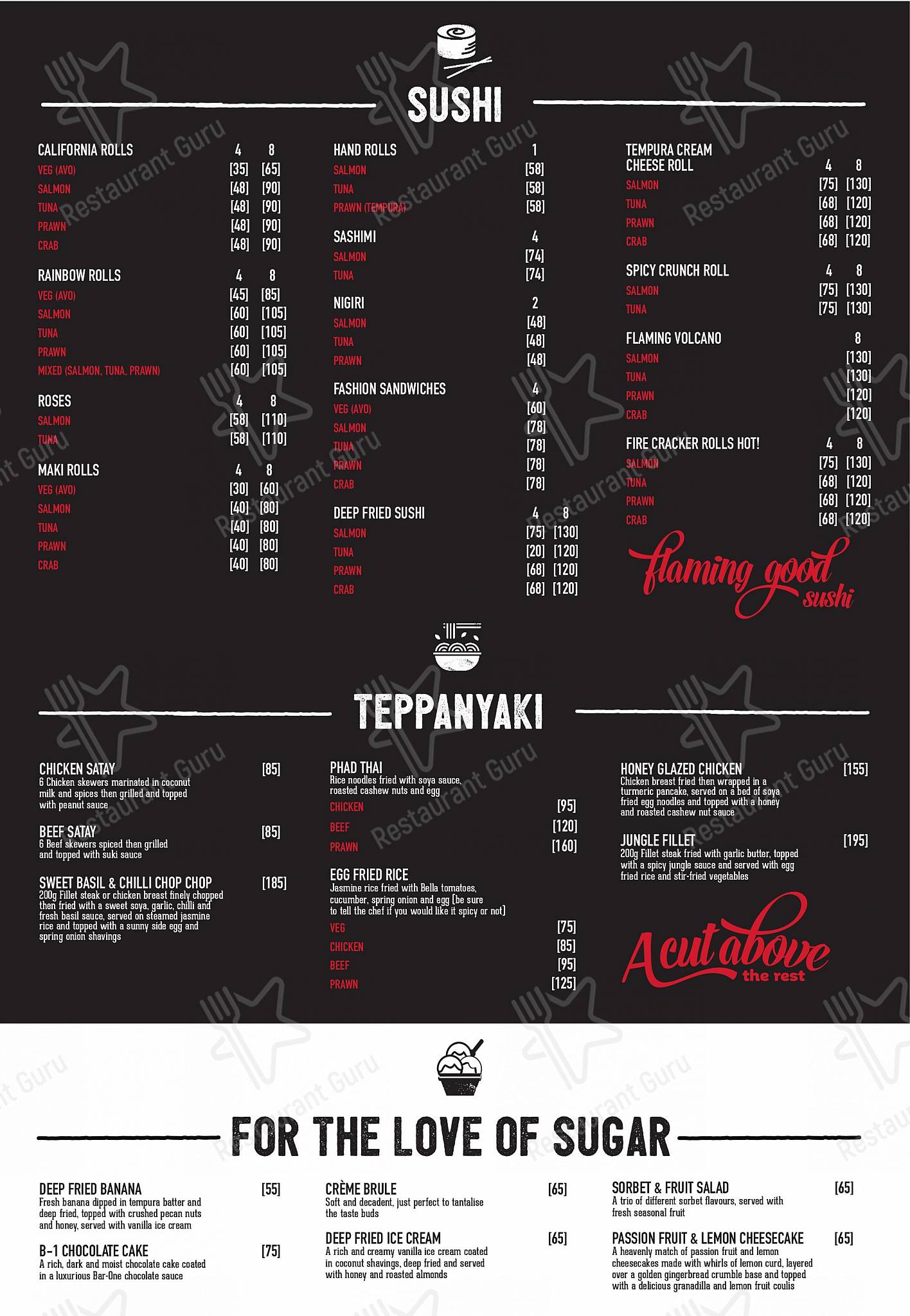 Menu at Tatso Buffet - Sibaya restaurant, Verulam