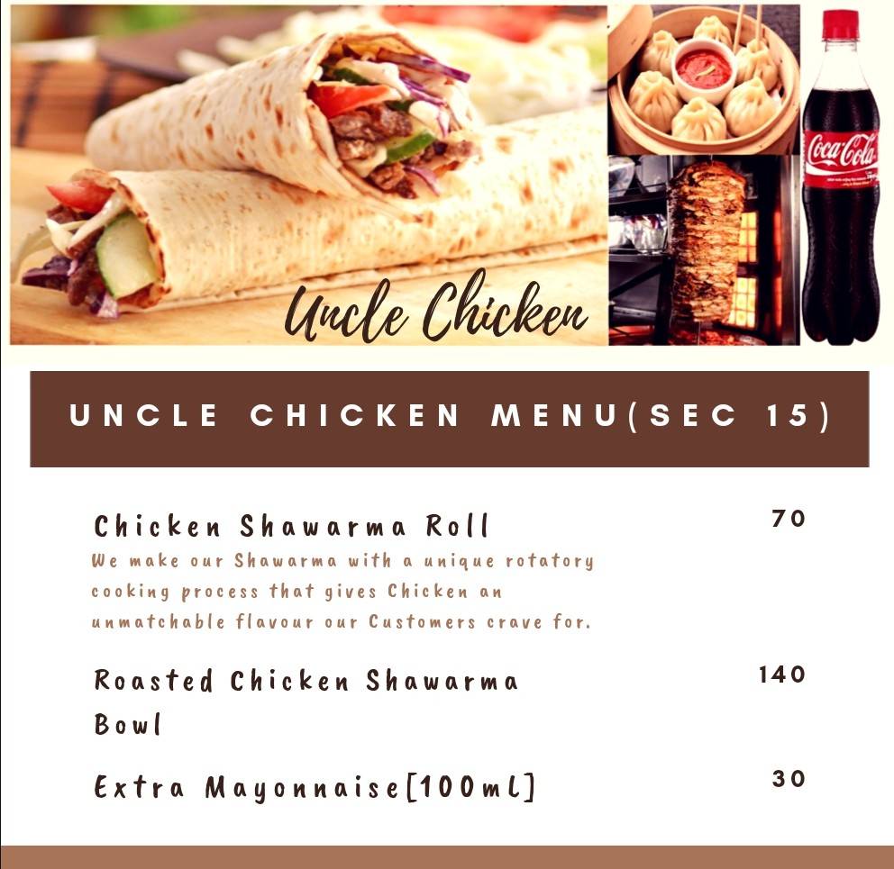 Menu at Uncle Chicken Barbeque & Shawarma (Sec-15), Faridabad