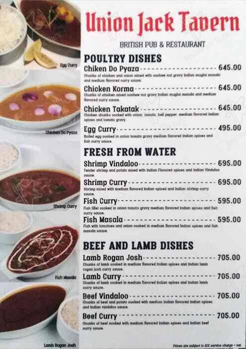 Menu at Union Jack Tavern - Makati pub & bar, Makati