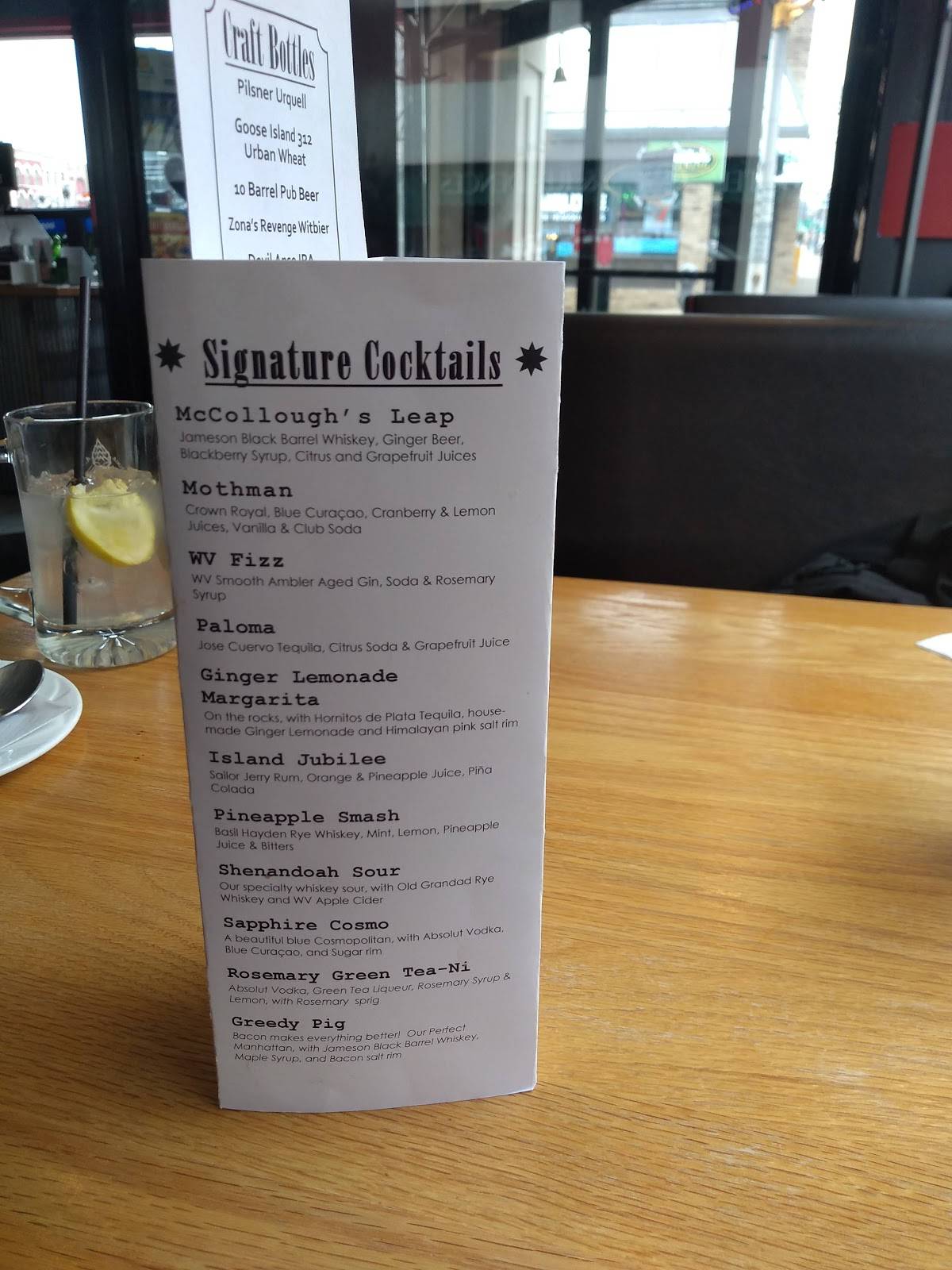 Menu at Vagabond Kitchen pub & bar, Wheeling, Market St