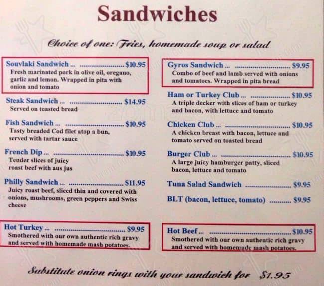 Menu at Valley Inn Restaurant, Lakewood