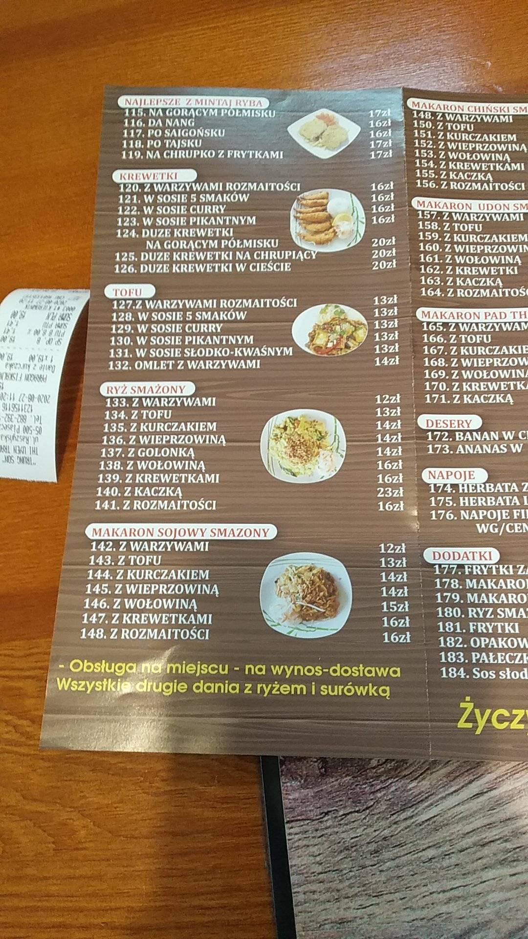Menu at Van Son restaurant, Piaseczno, Raszyńska 4