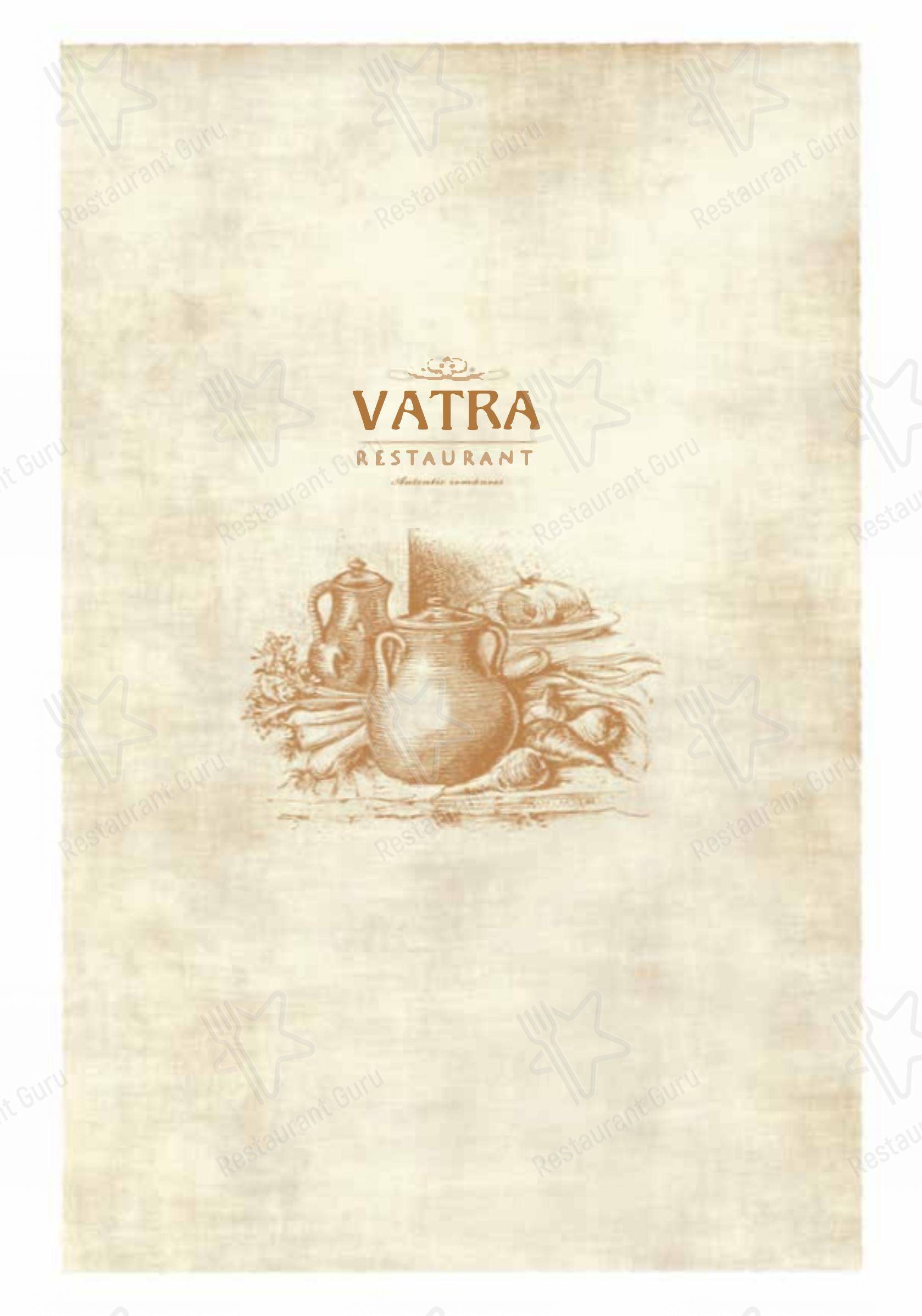 Menu at Vatra, Bucharest, Strada Ion Brezoianu 19