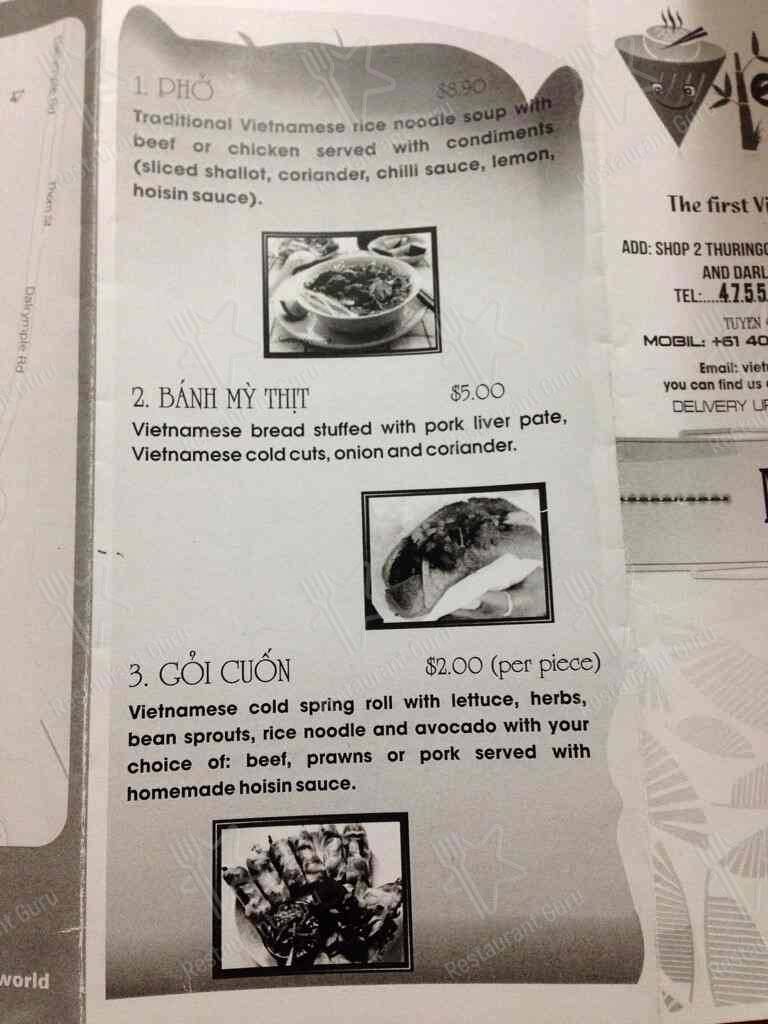 Menu at Vietnamese Corner Kirwan restaurant, Kirwan