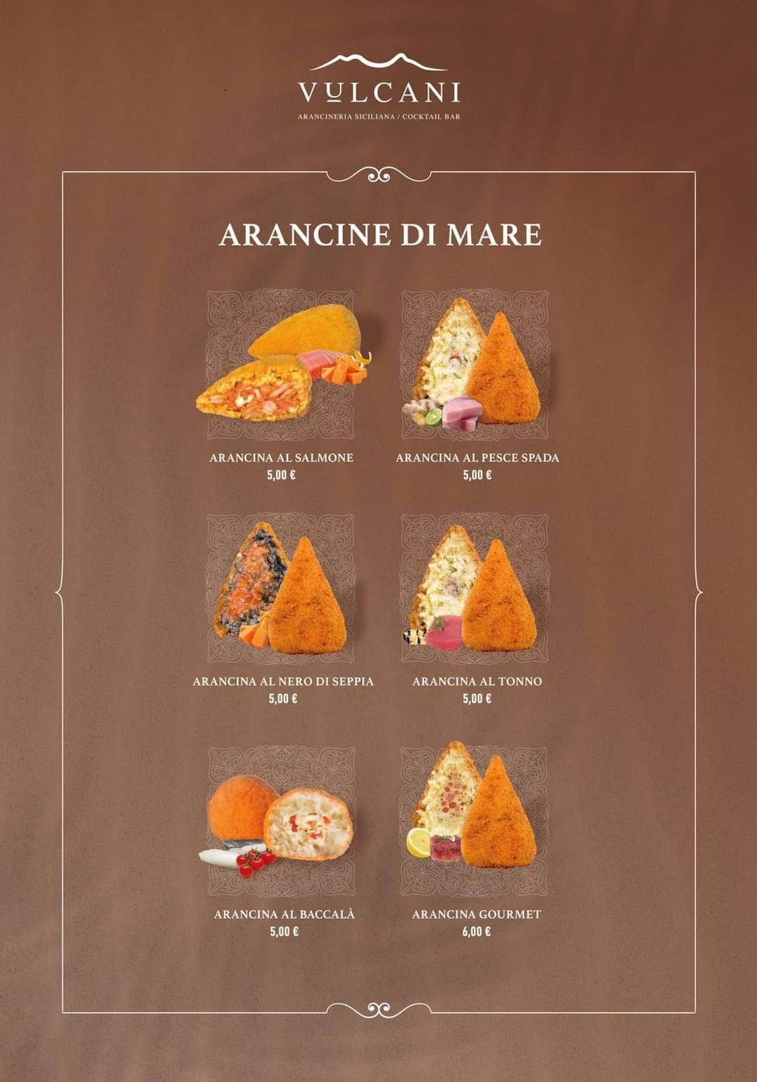 Menu da Vulcani ristorante, Ostuni