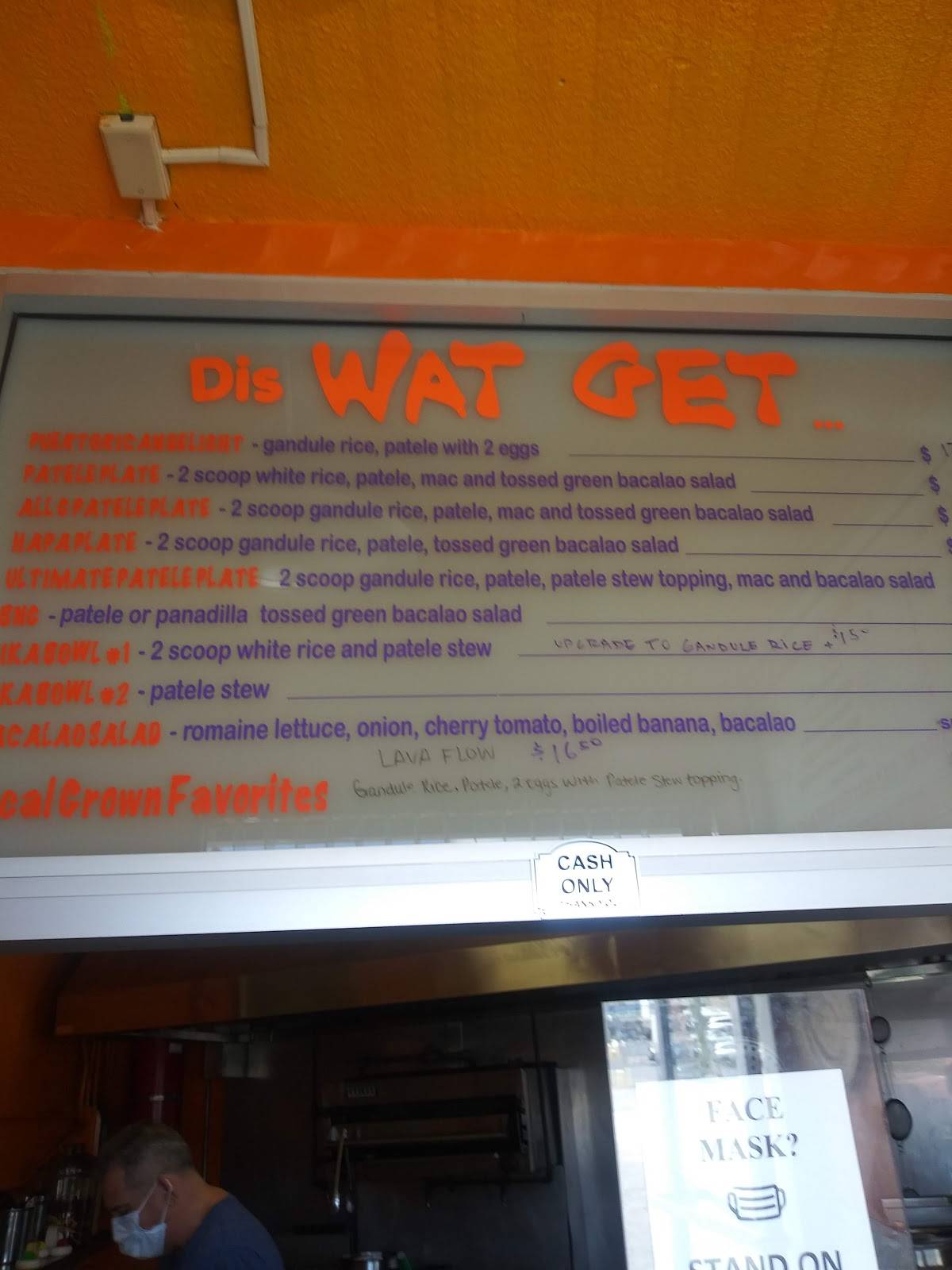Menu at WAT GET KITCHEN restaurant, Waipahu