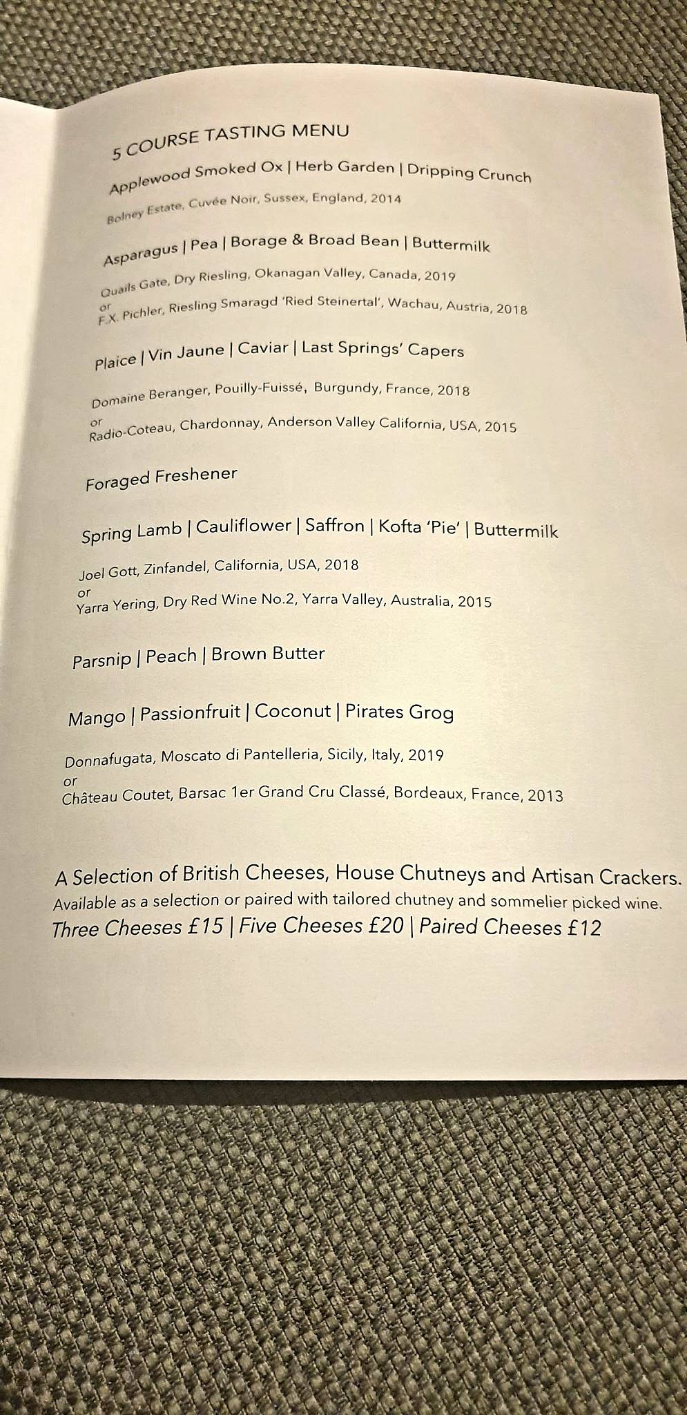Menu at WOOD Manchester by Simon Wood restaurant, Manchester