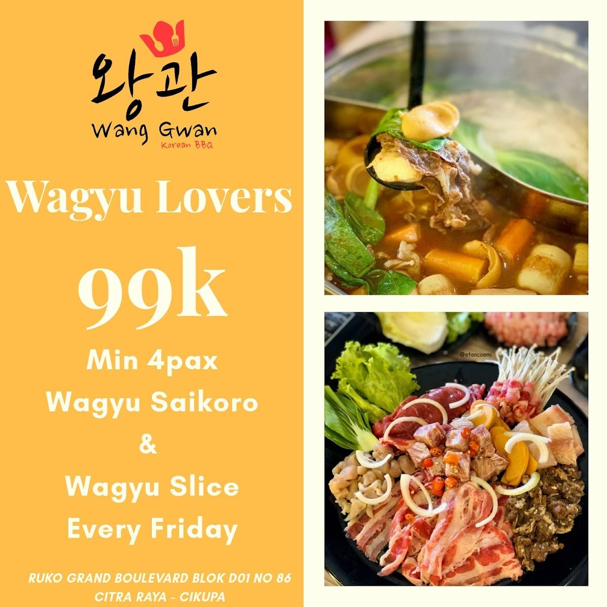 Carta del restaurante 왕관 Wang-Gwan Korean Grill & Shabu, Mekar Bakti