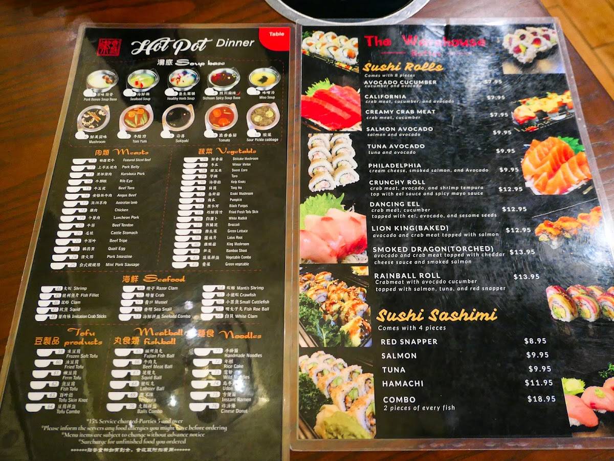 Menu at Warehouse Buffet BBQ, Foster City