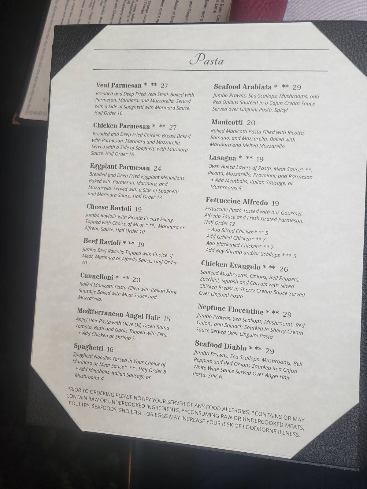 Menu at Evangelo's Restaurant, Wasilla, E Parks Hwy