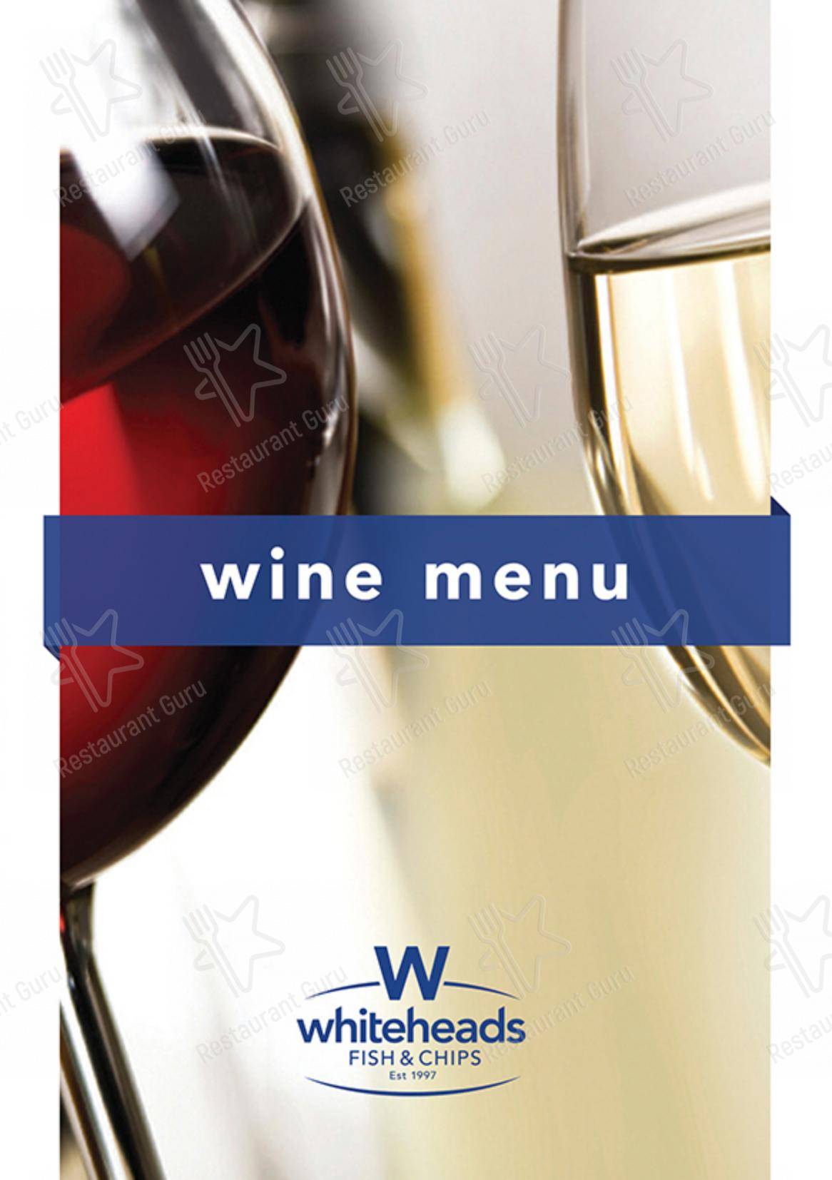 Menu at Whiteheads Fish and Chips Ltd restaurant, Hornsea