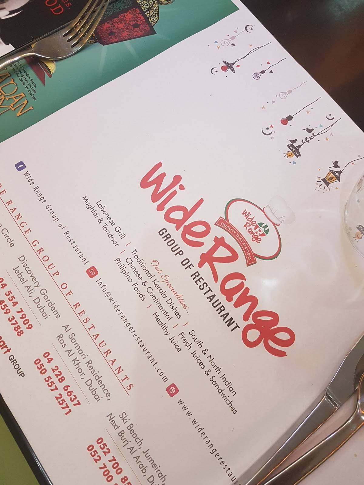 Menu at Wide Range Restaurant JVC, Dubai, +R7X Tuscan Residences Florence 1