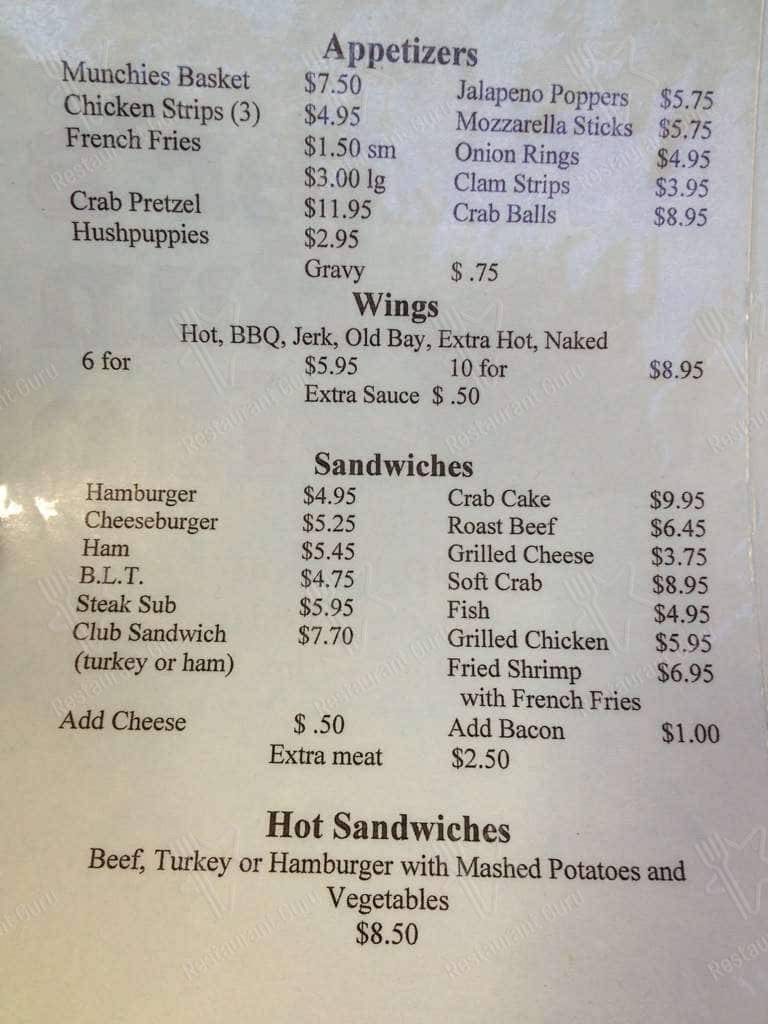 Menu at Winters Run Inn Inc restaurant, Edgewood