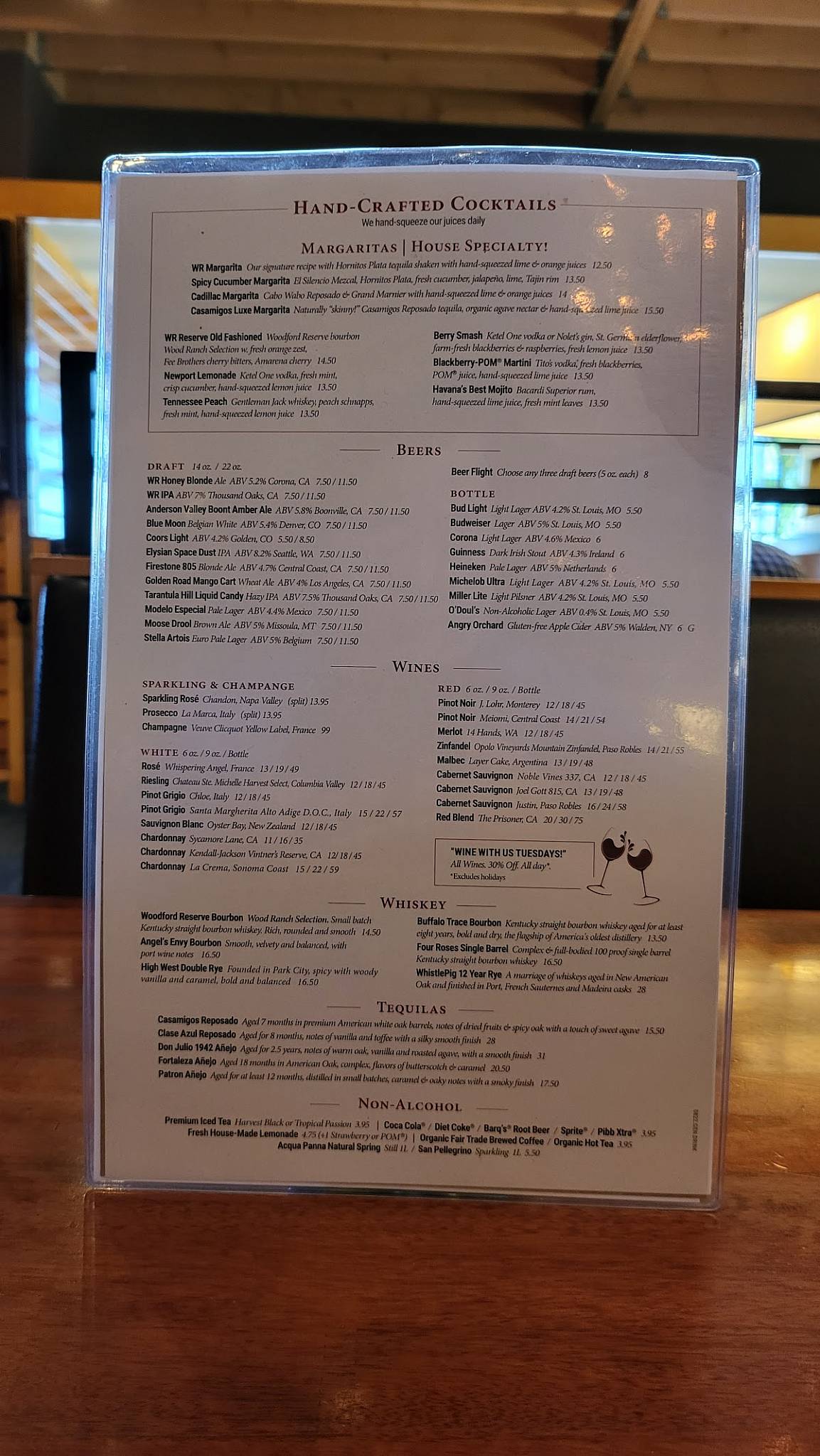 Menu at Wood Ranch BBQ, Cerritos
