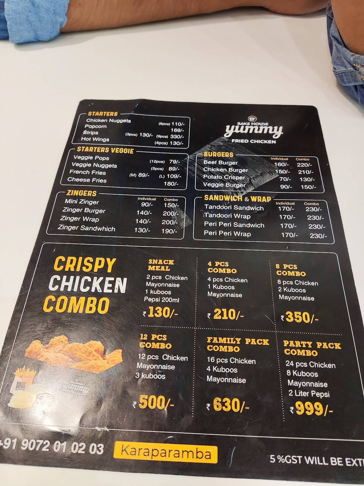 Menu at Yummy Fried Chicken Karaparamba, Kozhikode