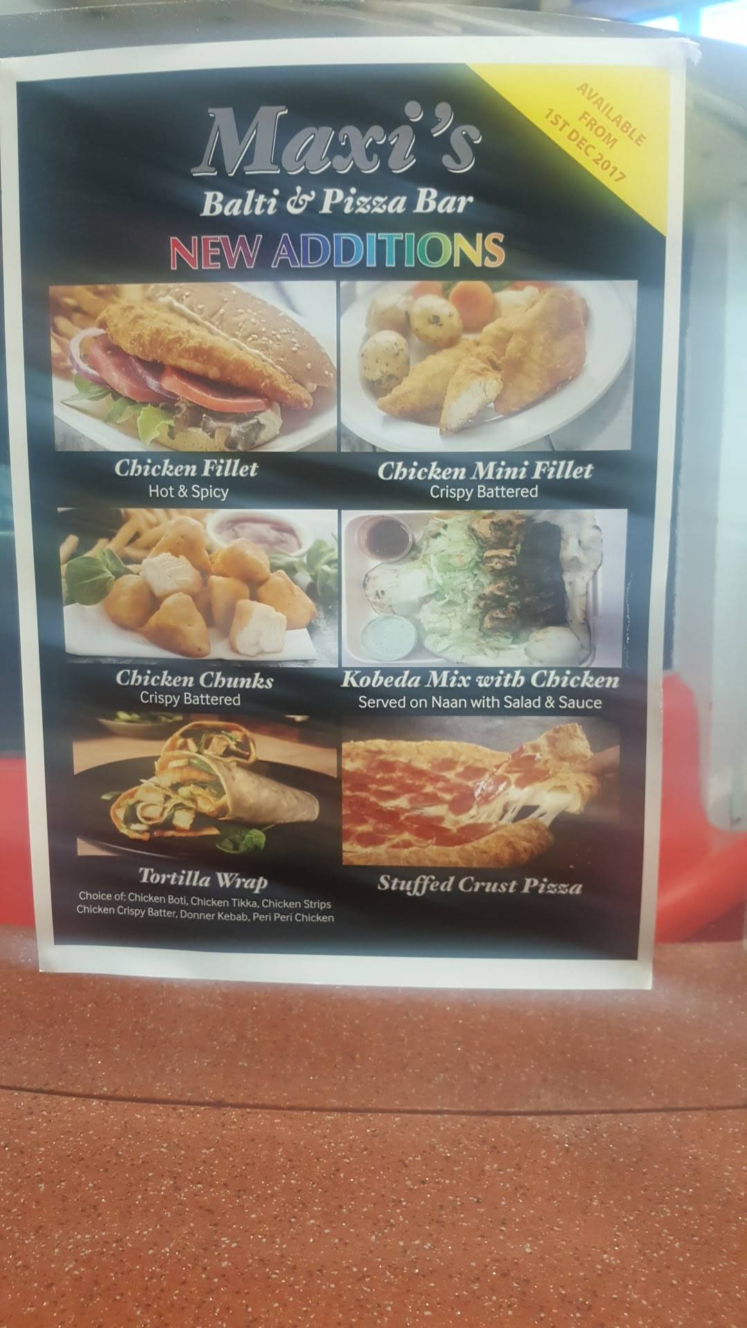 Menu at maxis balti and pizza bar, Huddersfield