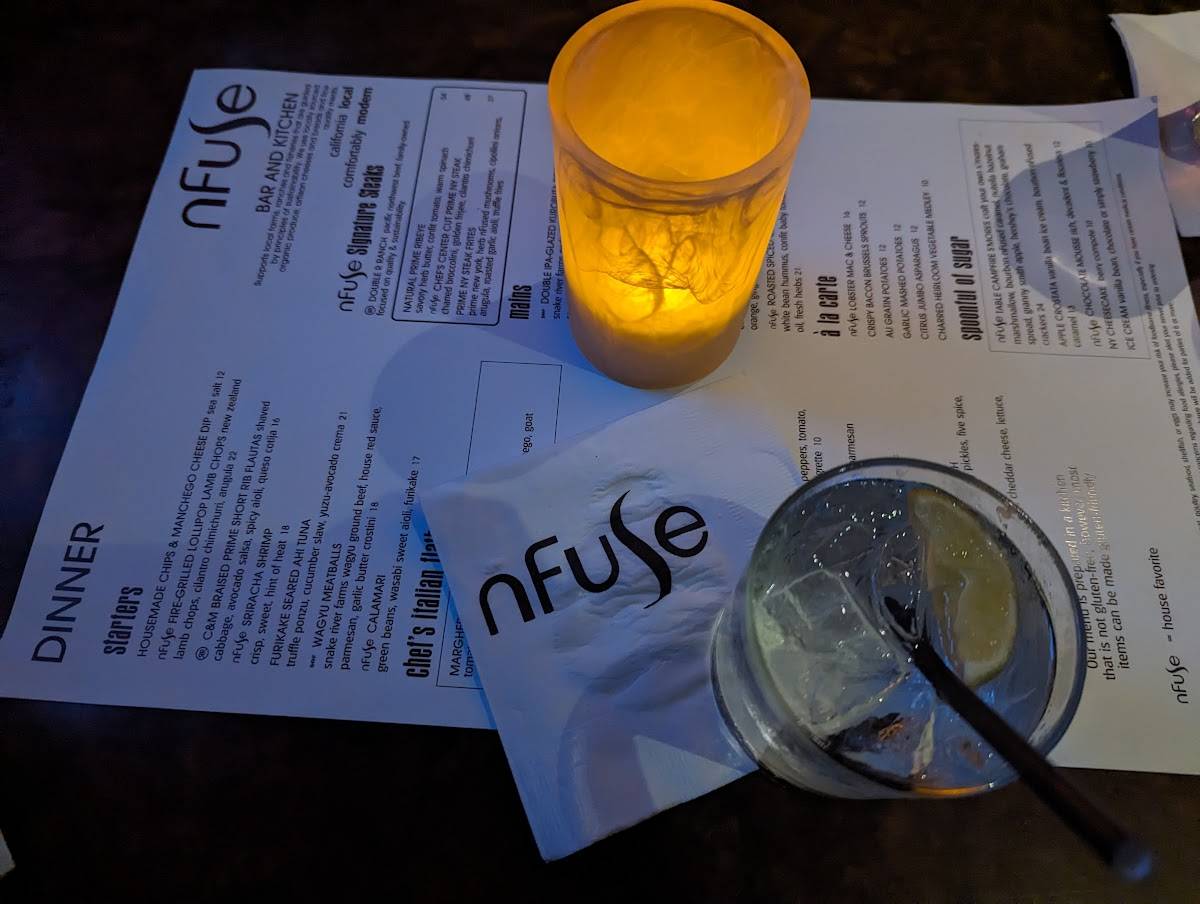 Menu at nFuse Restaurant, Bar & Lounge, Anaheim