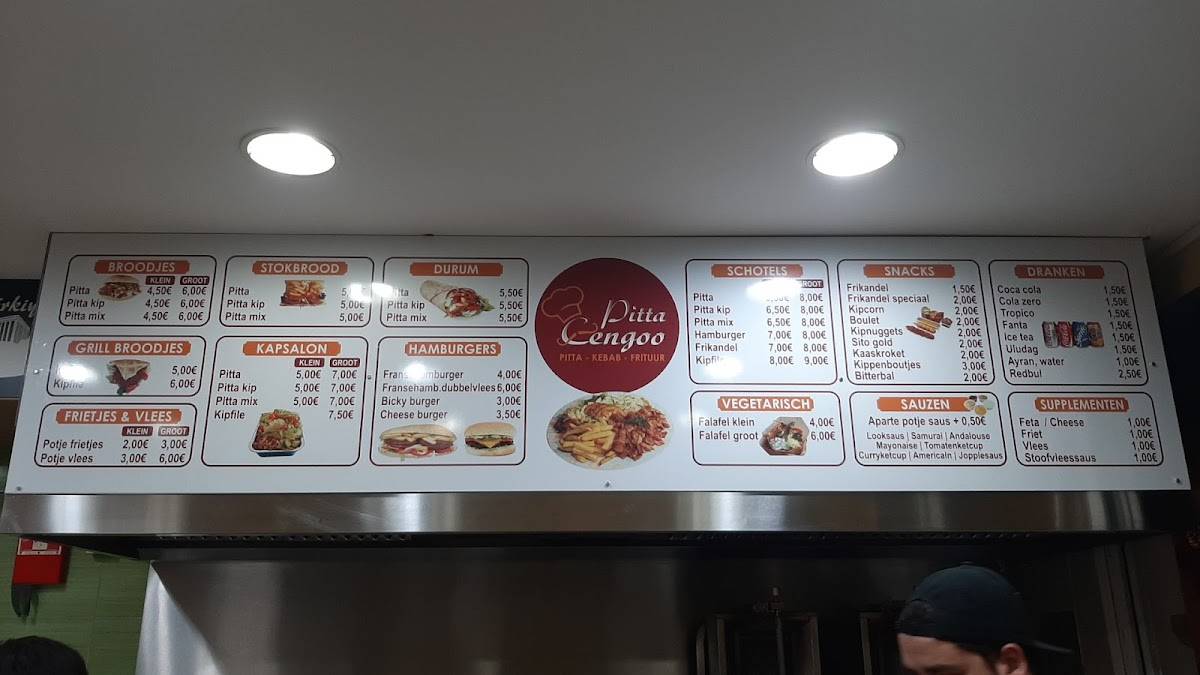 Menu at pitta cengoo, Ghent