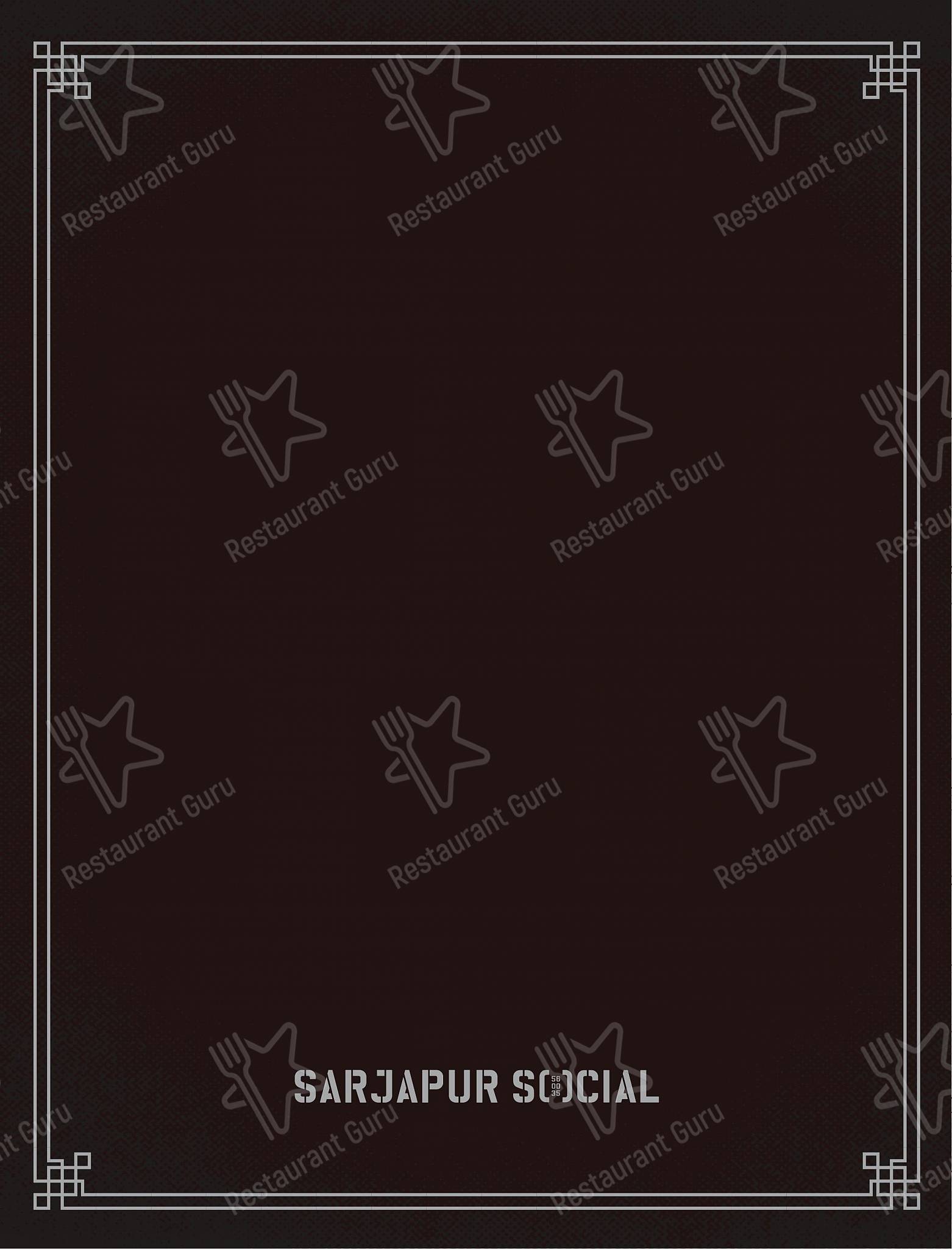 Menu at Sarjapur Social, Bengaluru, Sarjapur - Marathahalli Rd