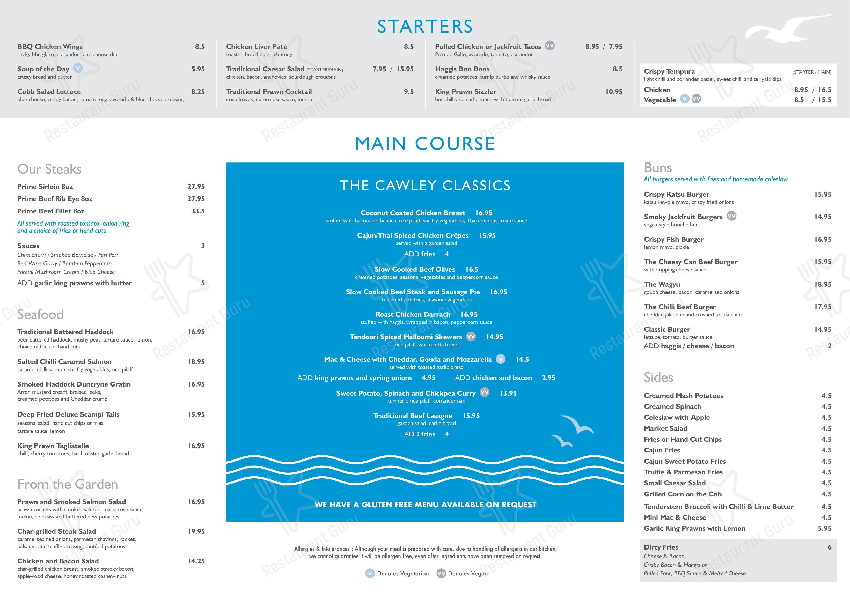 Menu at Loch House restaurant, Lochwinnoch