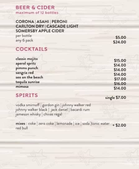 Menu at Mezzanine Cafe, Truganina