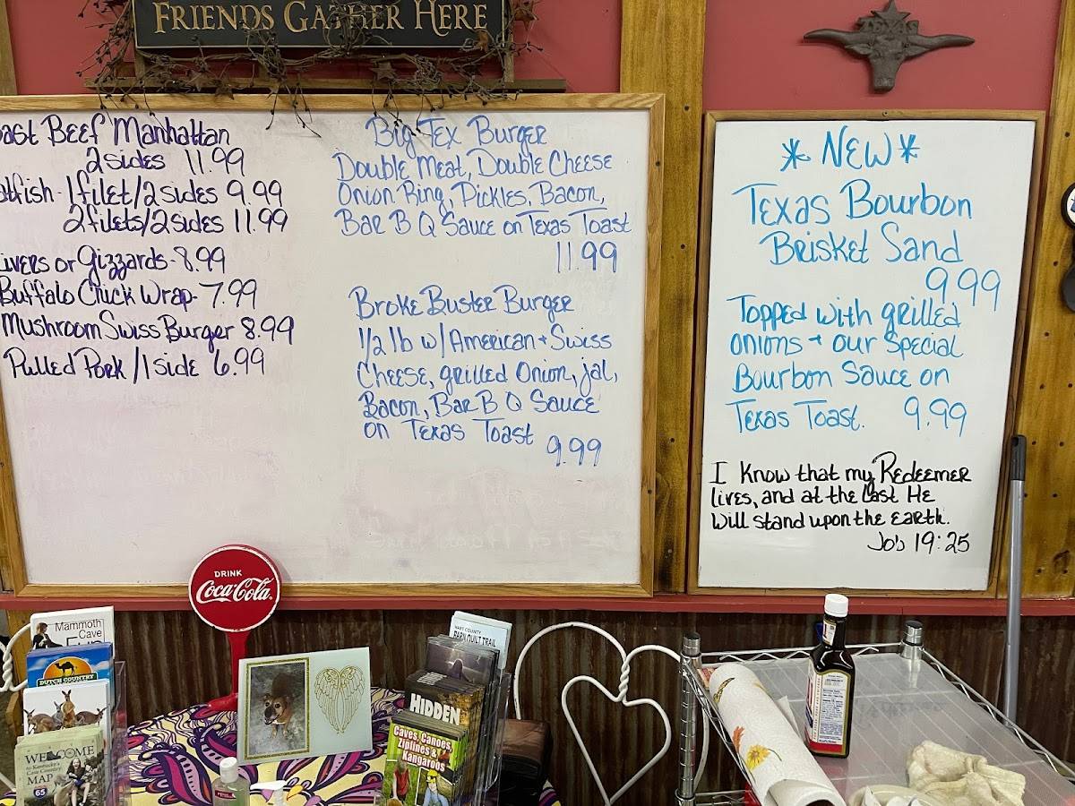 Menu at 5 Broke Girls restaurant, Horse Cave